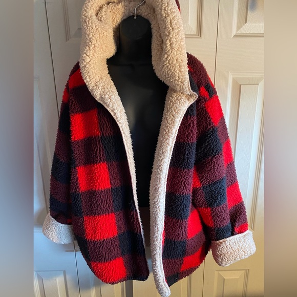 Jackets & Coats | Redblack Buffalo Plaid Reversible Hooded Sherpa Jacket Lumberjack Large | Poshmark